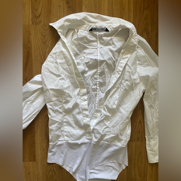 Zara | Tops | Zara Button Up Bodysuit | Poshmark